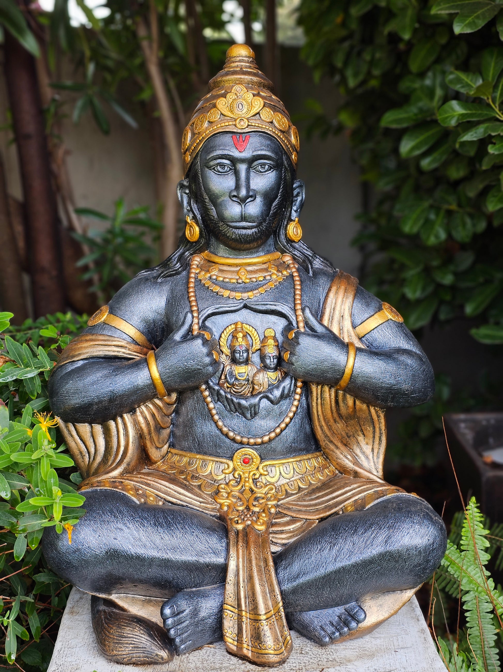 Concrete Hanuman Open Chest with Ram and Sita 75cm – DDP Online Shopping